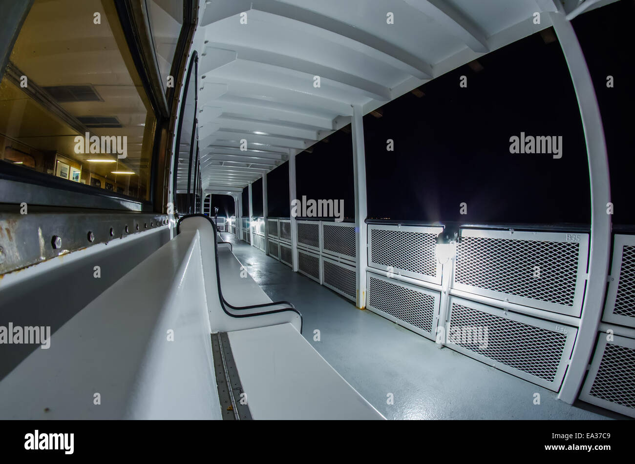 on ferry boat ship at night time Stock Photo - Alamy