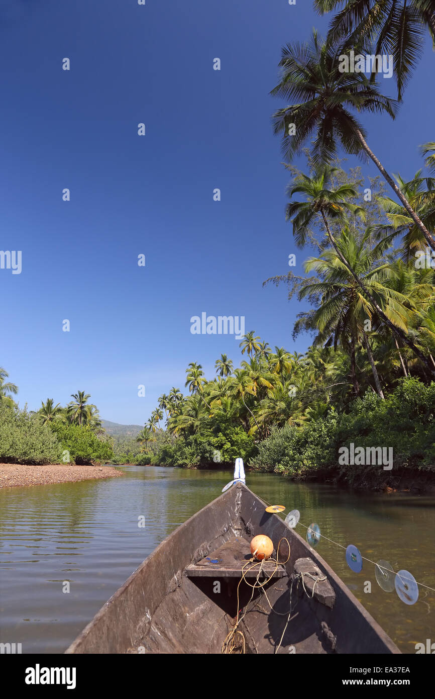 Boat on a river Stock Photo - Alamy