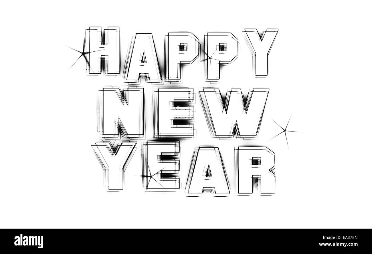 Happy new year life Black and White Stock Photos & Images - Alamy