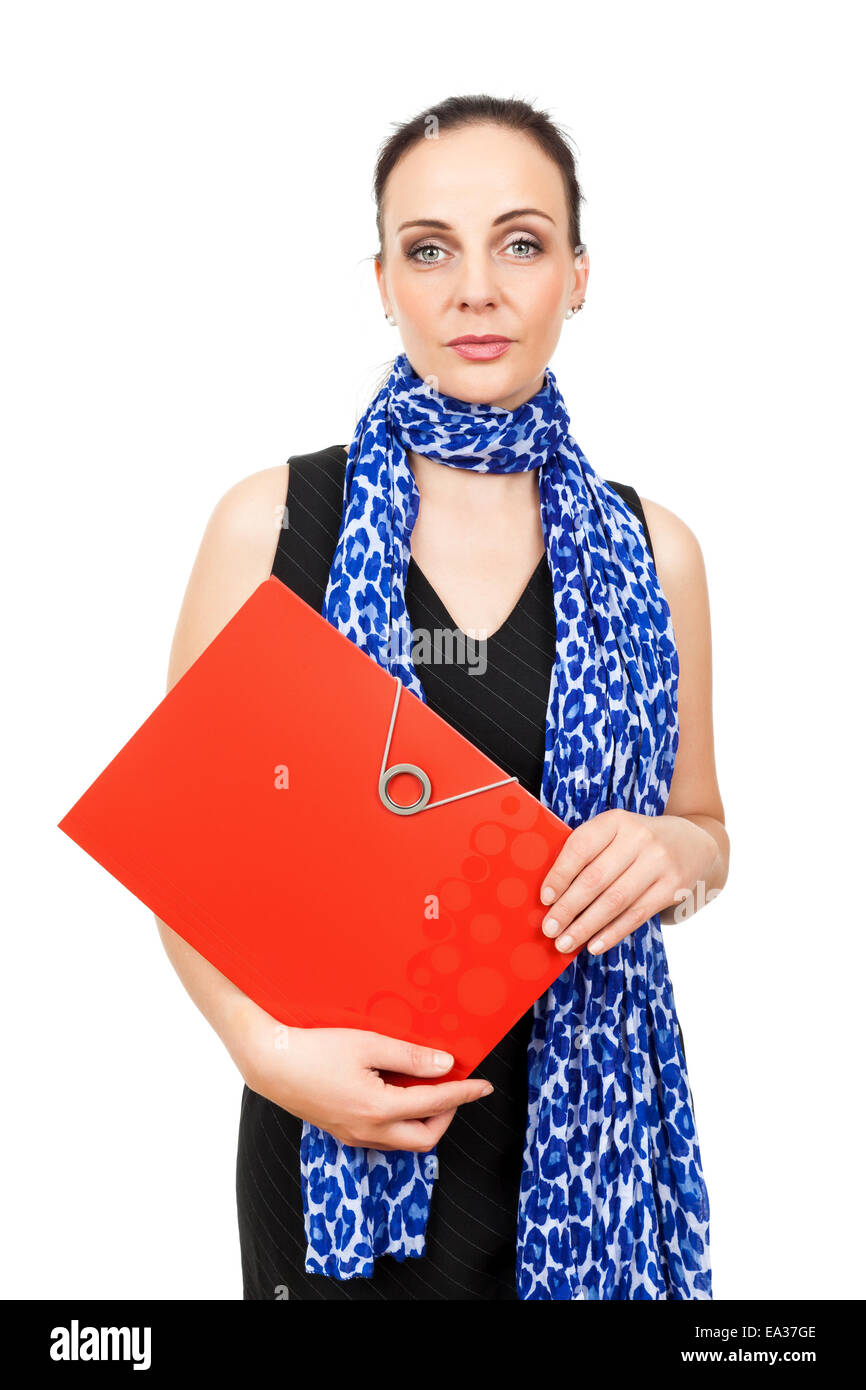 Woman with document binder hi-res stock photography and images - Alamy