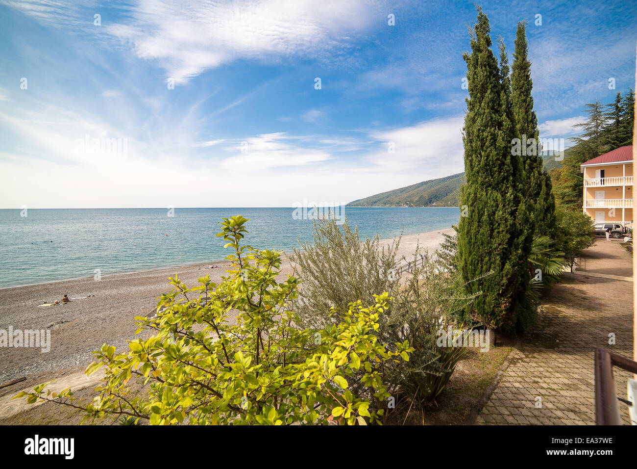 Black Sea beach, Gagra, Abkhazia Stock Photo - Alamy