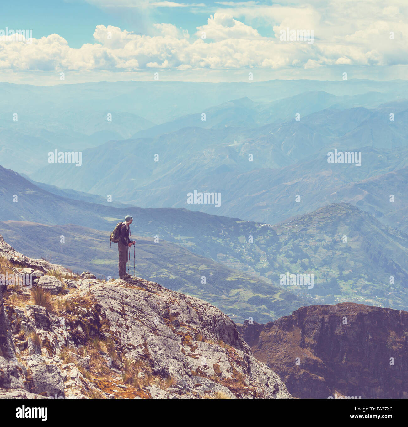 Hike in Bolivia Stock Photo - Alamy