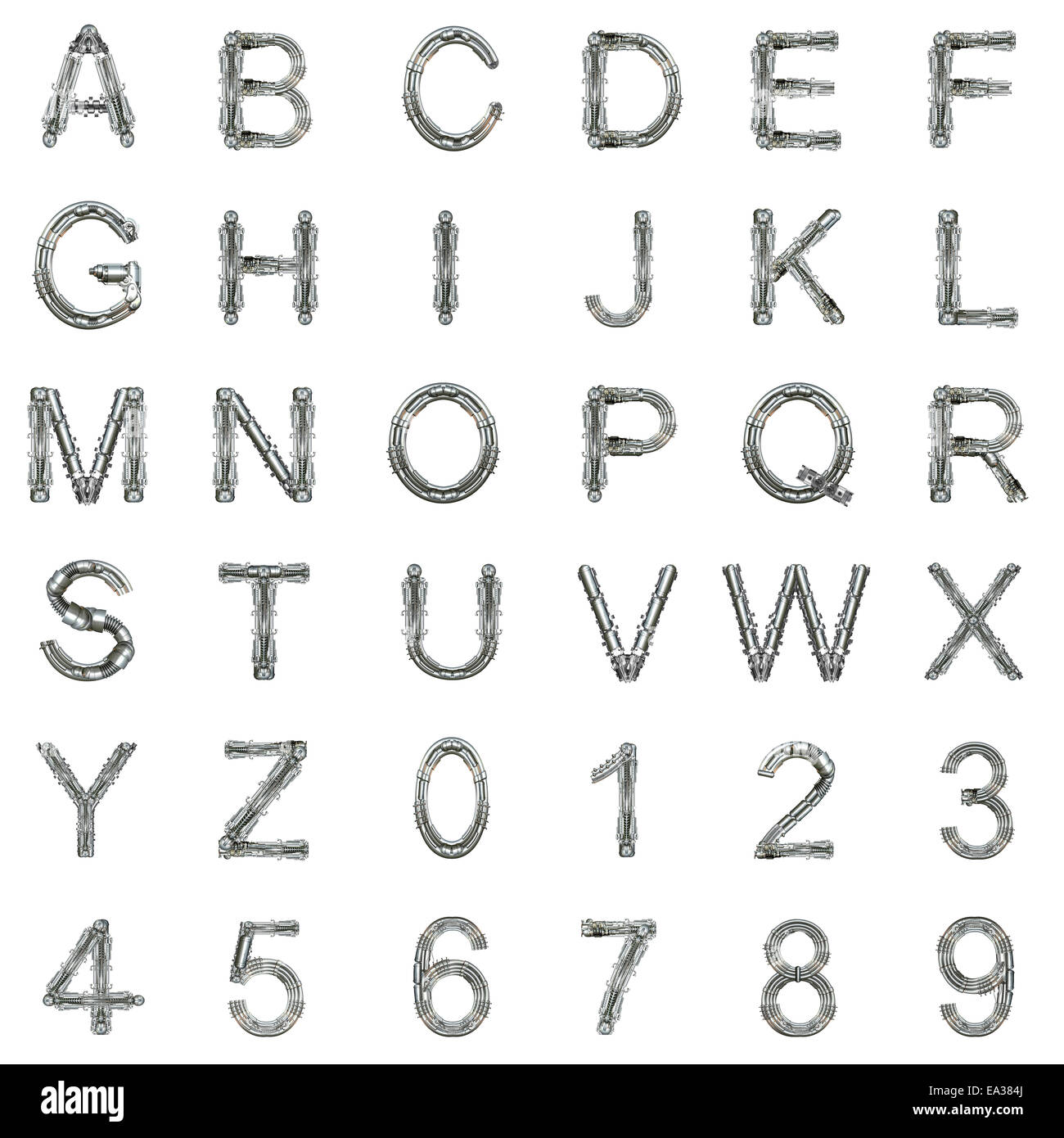 Alphabet and Numbers technically, Collection Stock Photo - Alamy