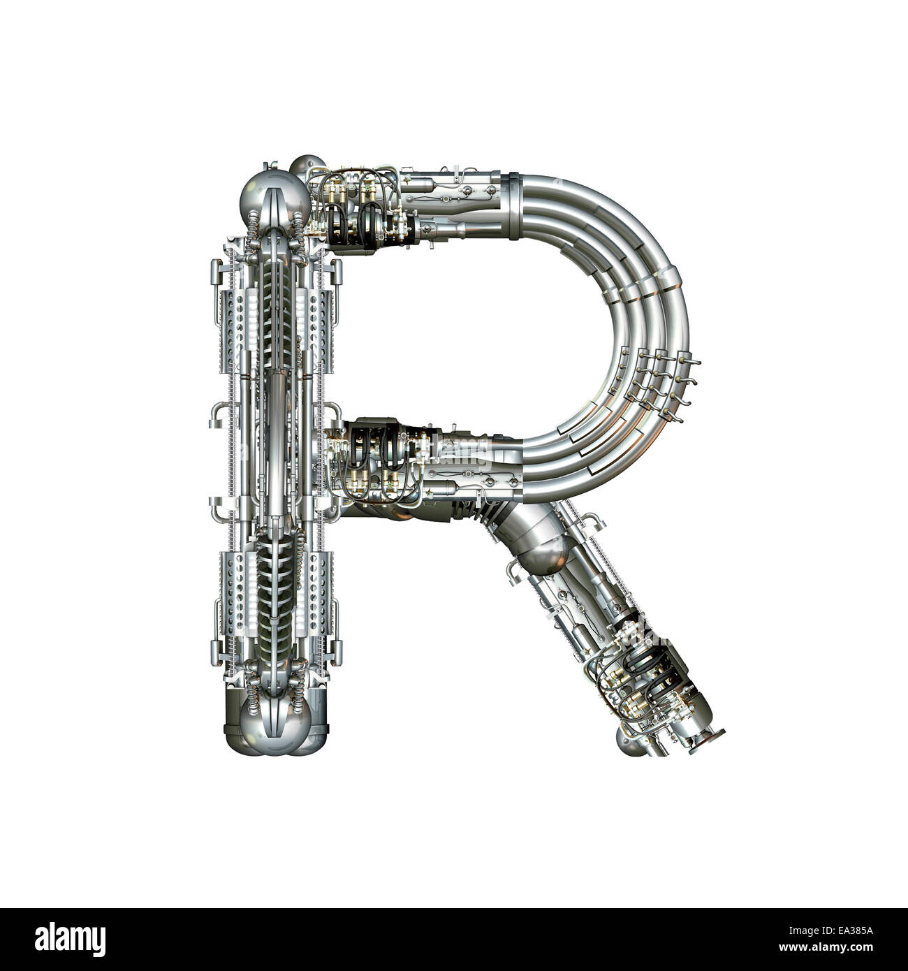 Alphabet technically, Letter R Stock Photo - Alamy
