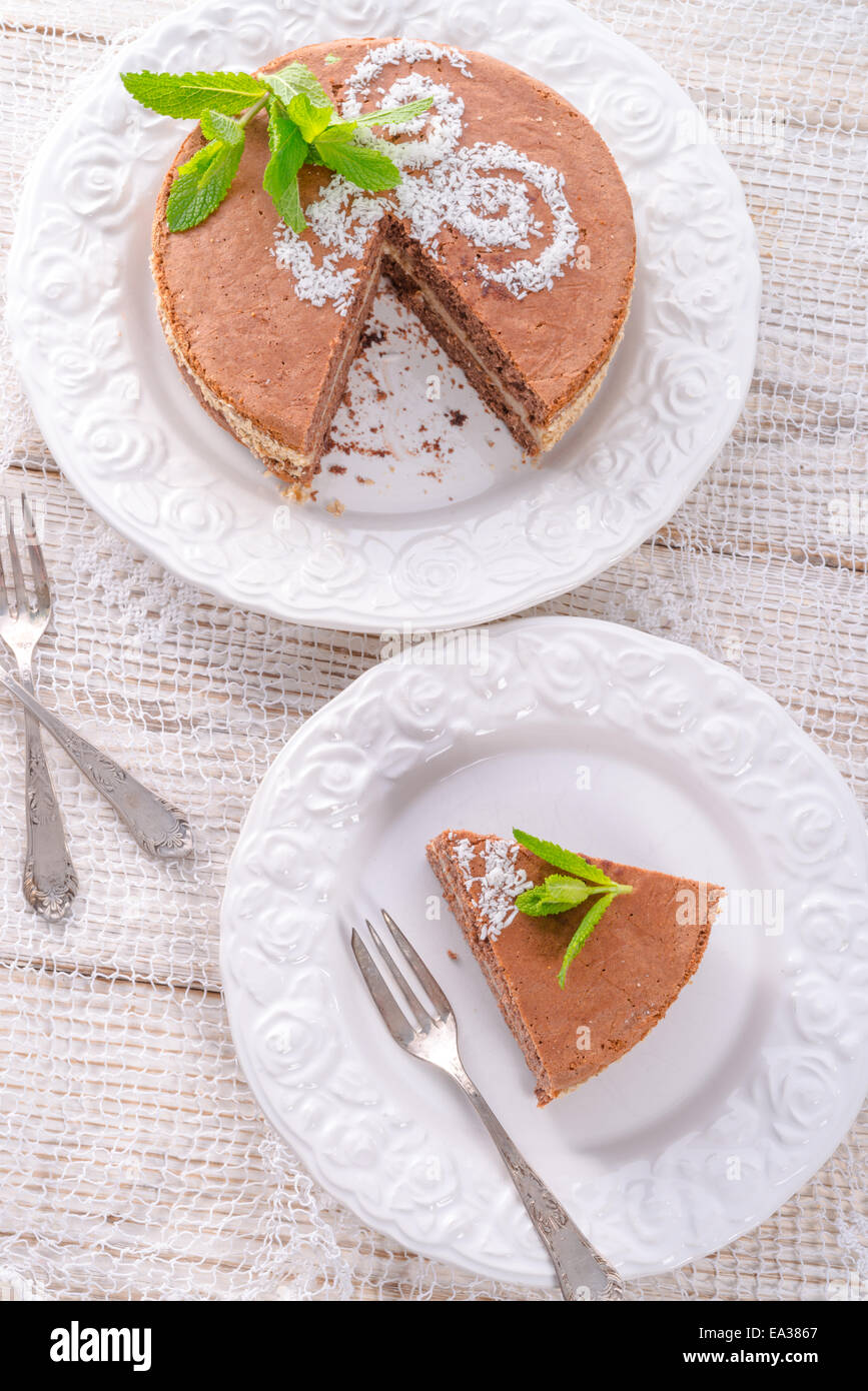 chocolate cakes with nut filling Stock Photo - Alamy
