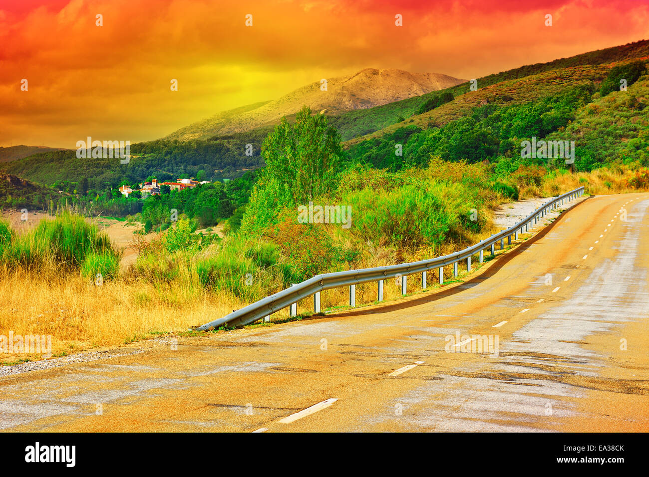 Sunset in Spain Stock Photo - Alamy