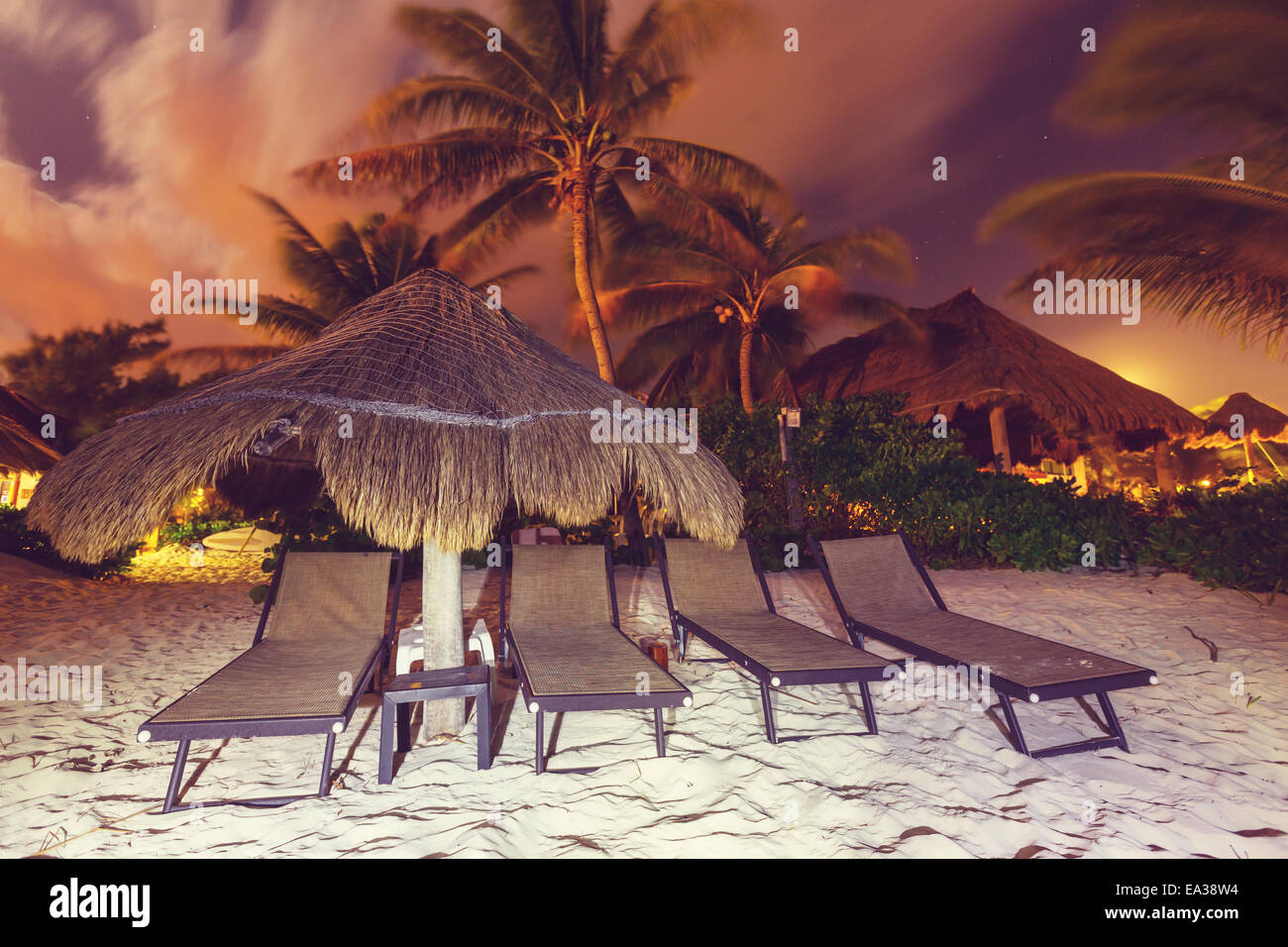 Beach in night Stock Photo - Alamy
