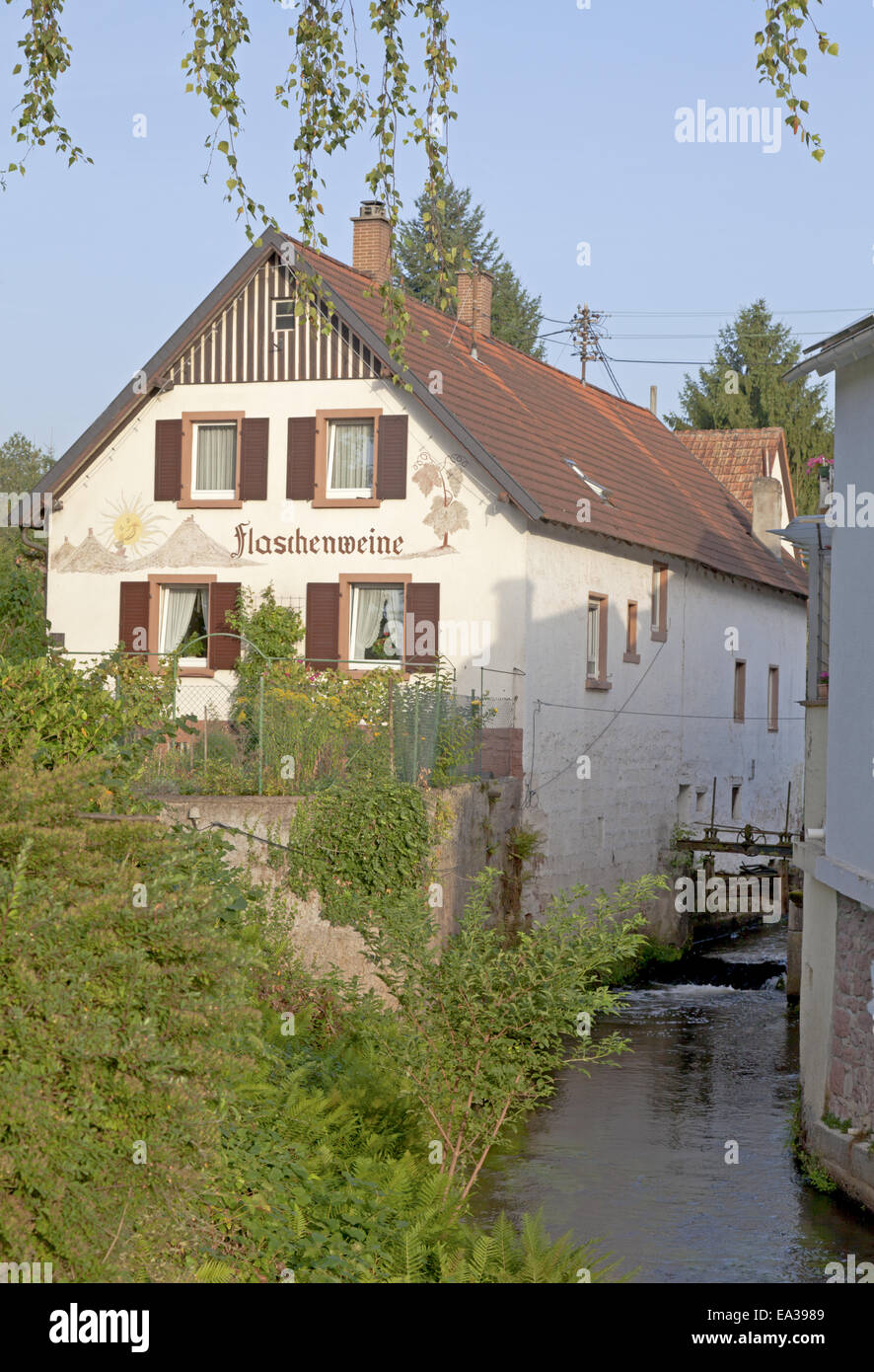 Weir at the Queich in Albersweiler Stock Photo - Alamy