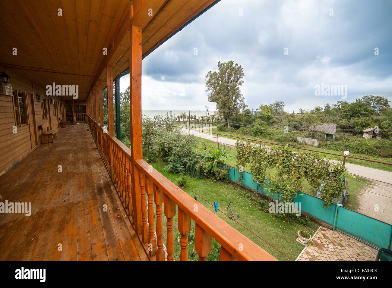 Hotel veranda, Gudauta, Abkhazia Stock Photo - Alamy