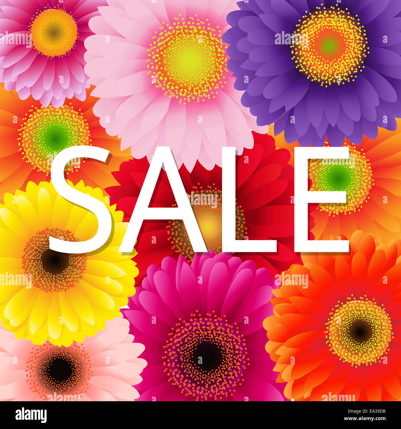 Color Gerbers Sale Poster Stock Photo - Alamy