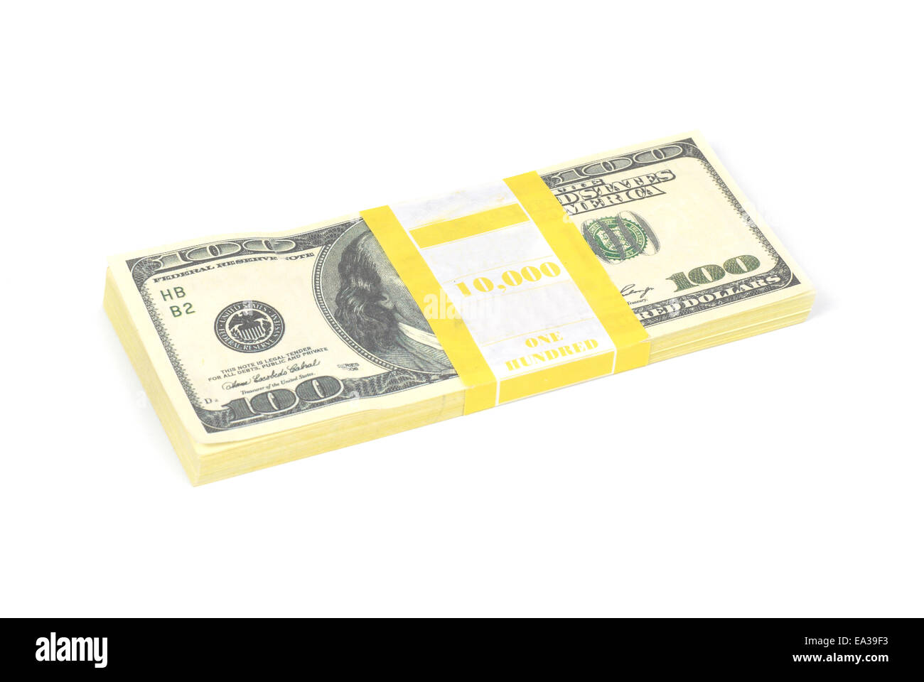 Stack of money- cash of US dollars isolated on white background Stock ...