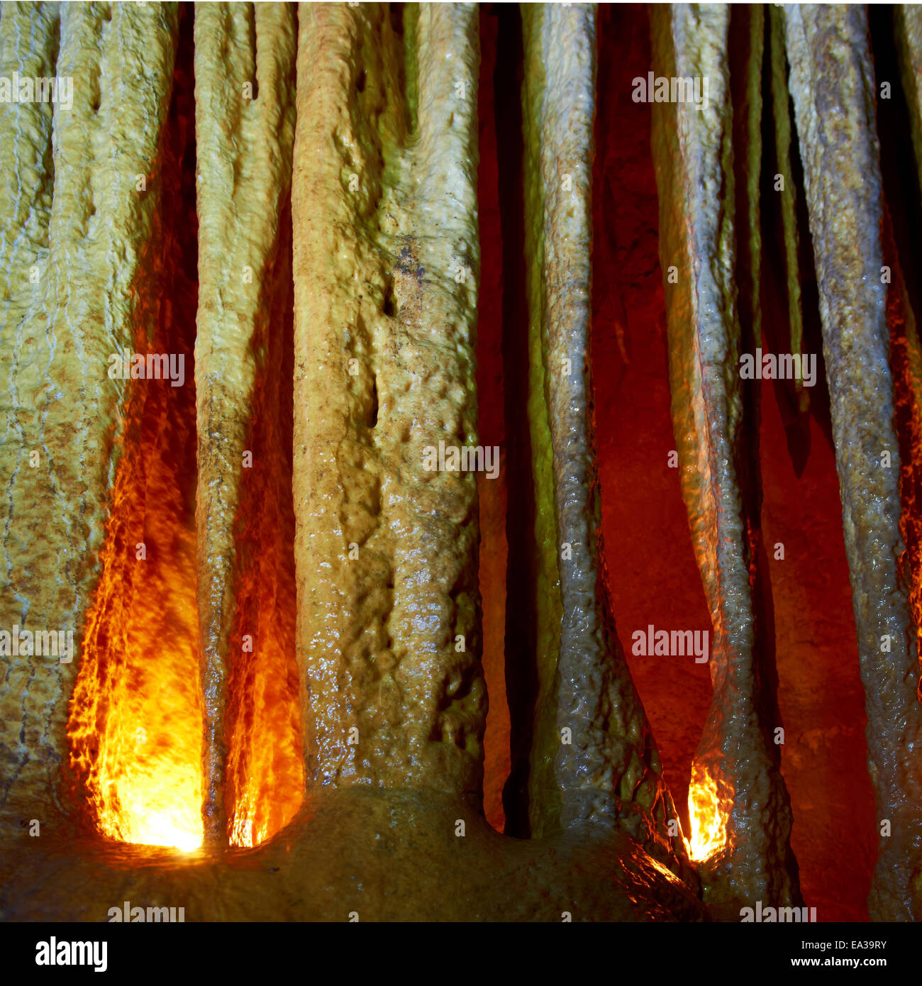 Unique cave formation- big stalactites, stalagmites and columns ...