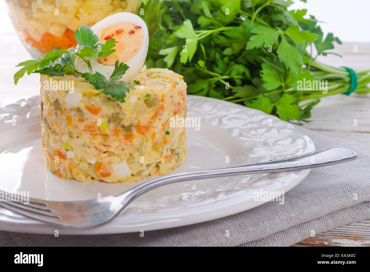 Polish vegetable salad Stock Photo - Alamy