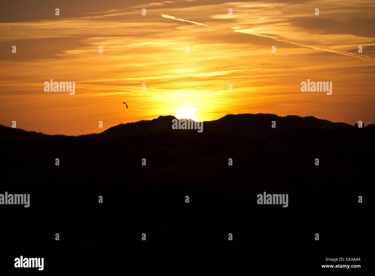 Sunset @ danish west coast Stock Photo - Alamy