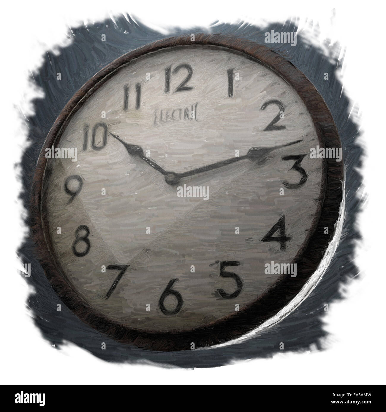 watercolor painted clock Stock Photo - Alamy