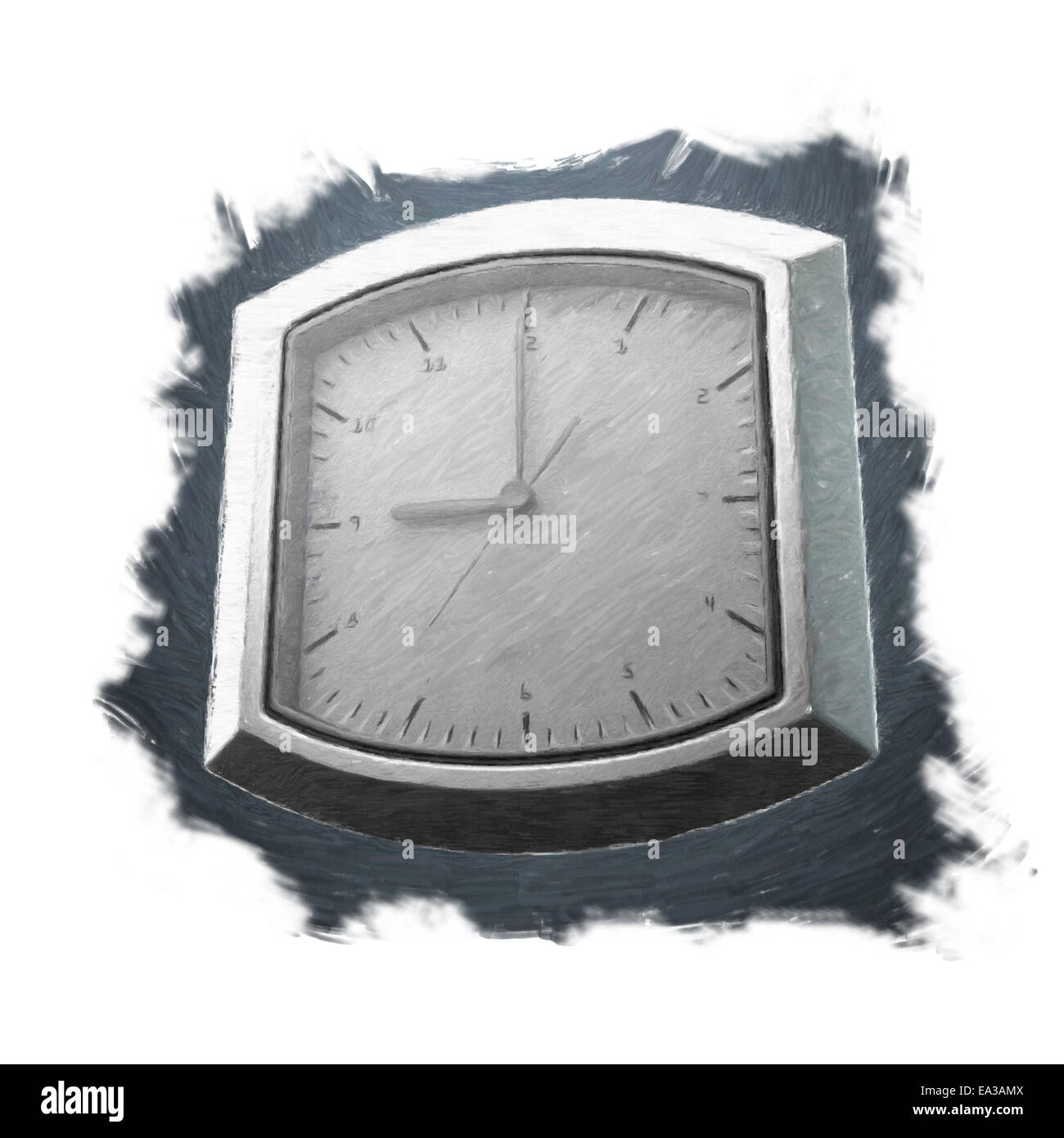 watercolor painted clock Stock Photo - Alamy