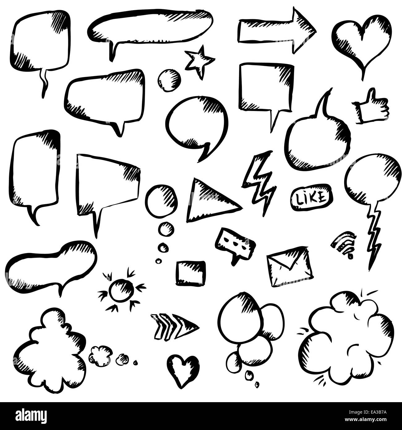 Hand speech bubble like Black and White Stock Photos & Images - Alamy