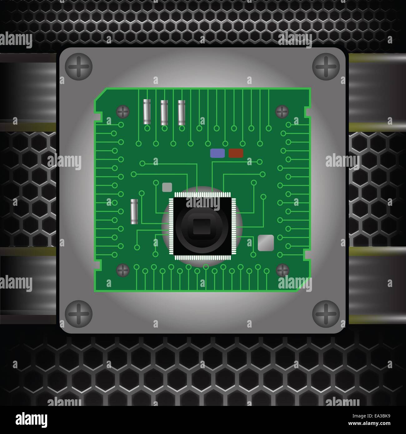 CPU on the motherboard Stock Photo - Alamy