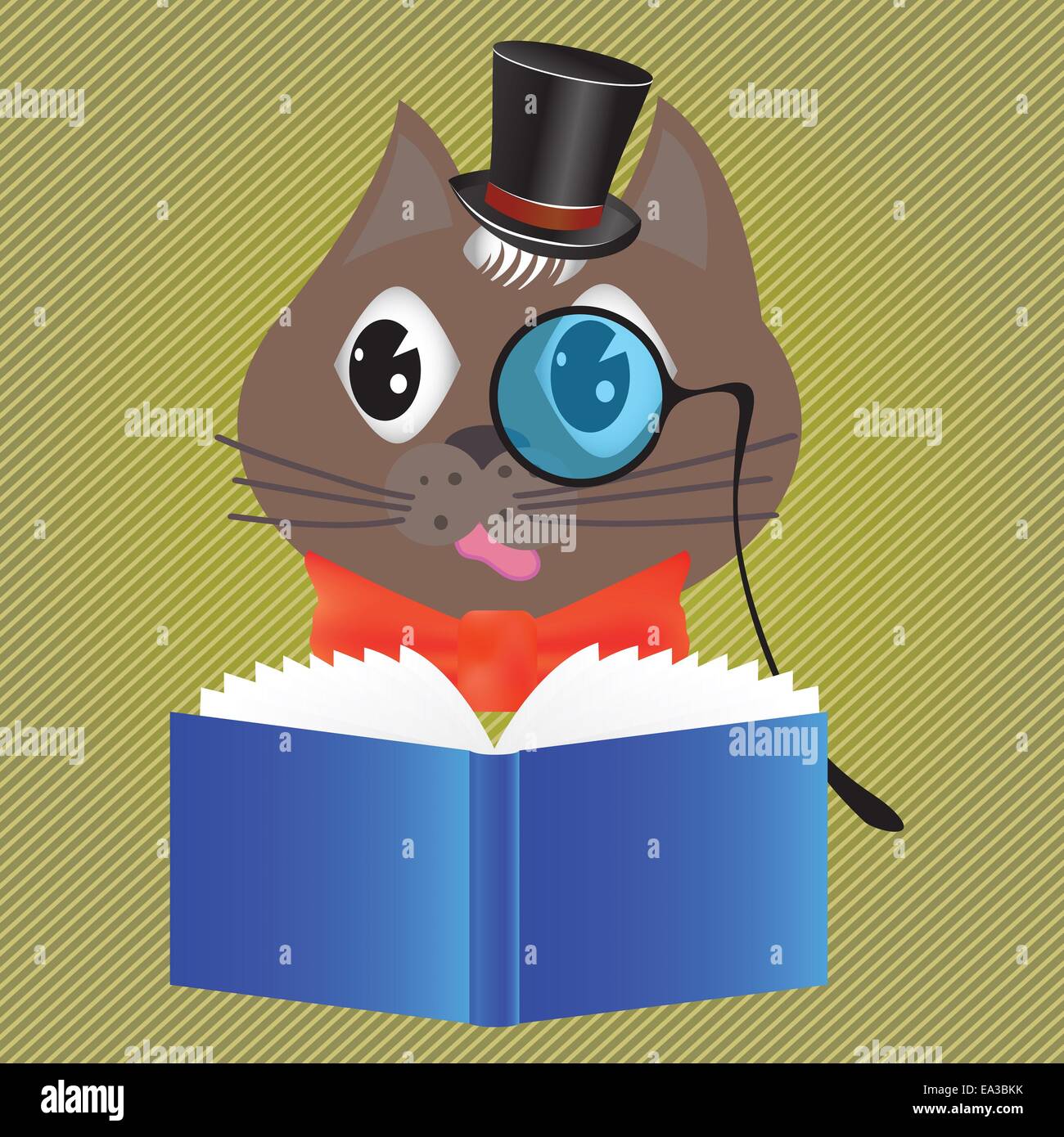 cat reading a book Stock Photo - Alamy