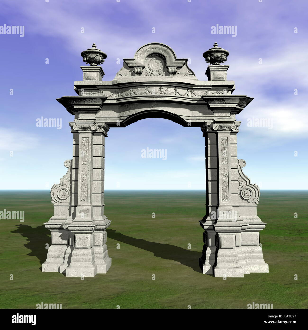 Ancient arch - 3D render Stock Photo - Alamy