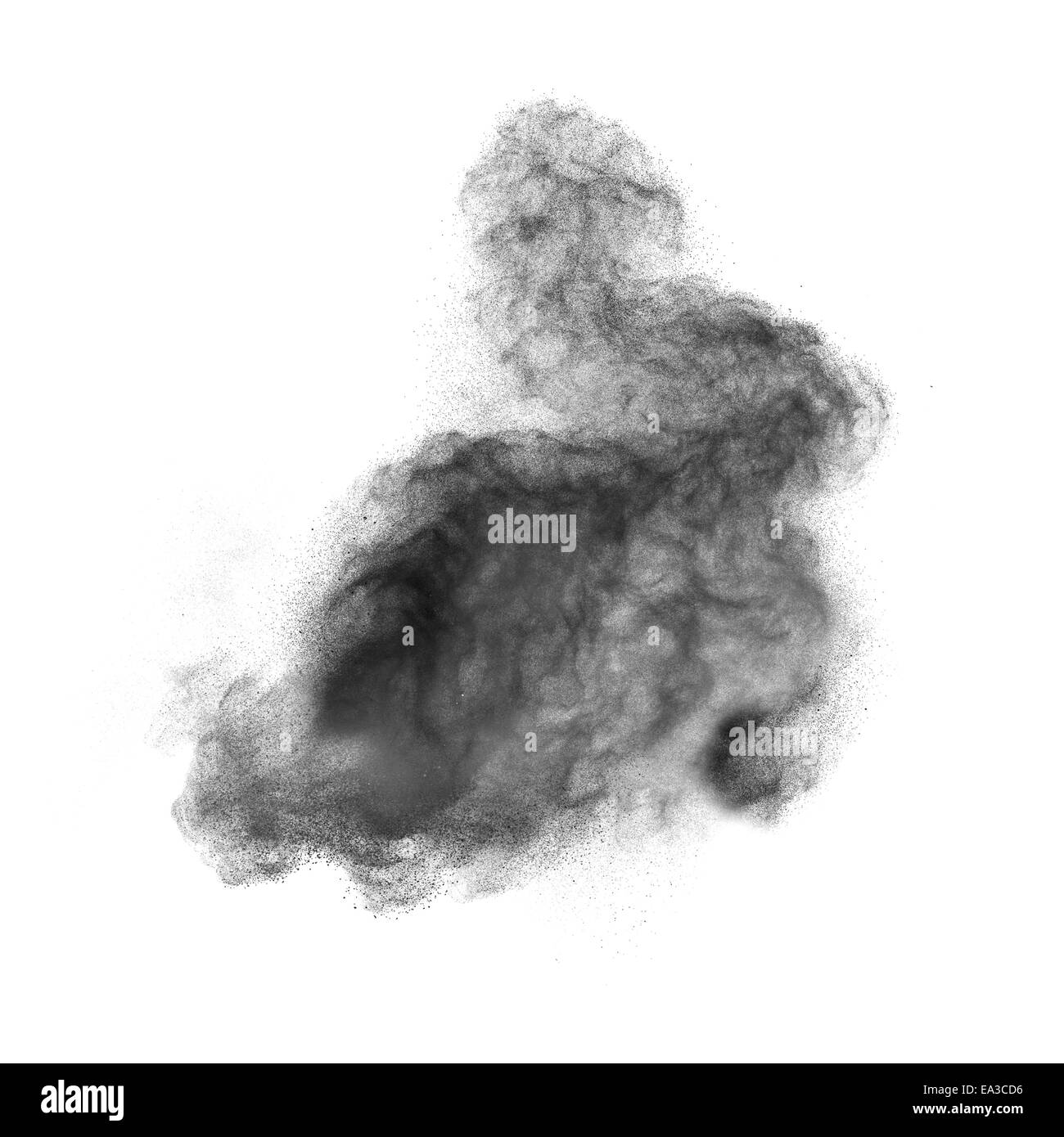 Black powder explosion isolated on white Stock Photo - Alamy