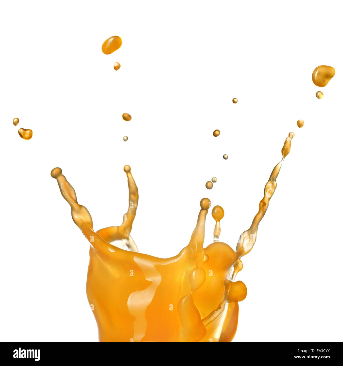 orange juice splash isolated on white Stock Photo - Alamy