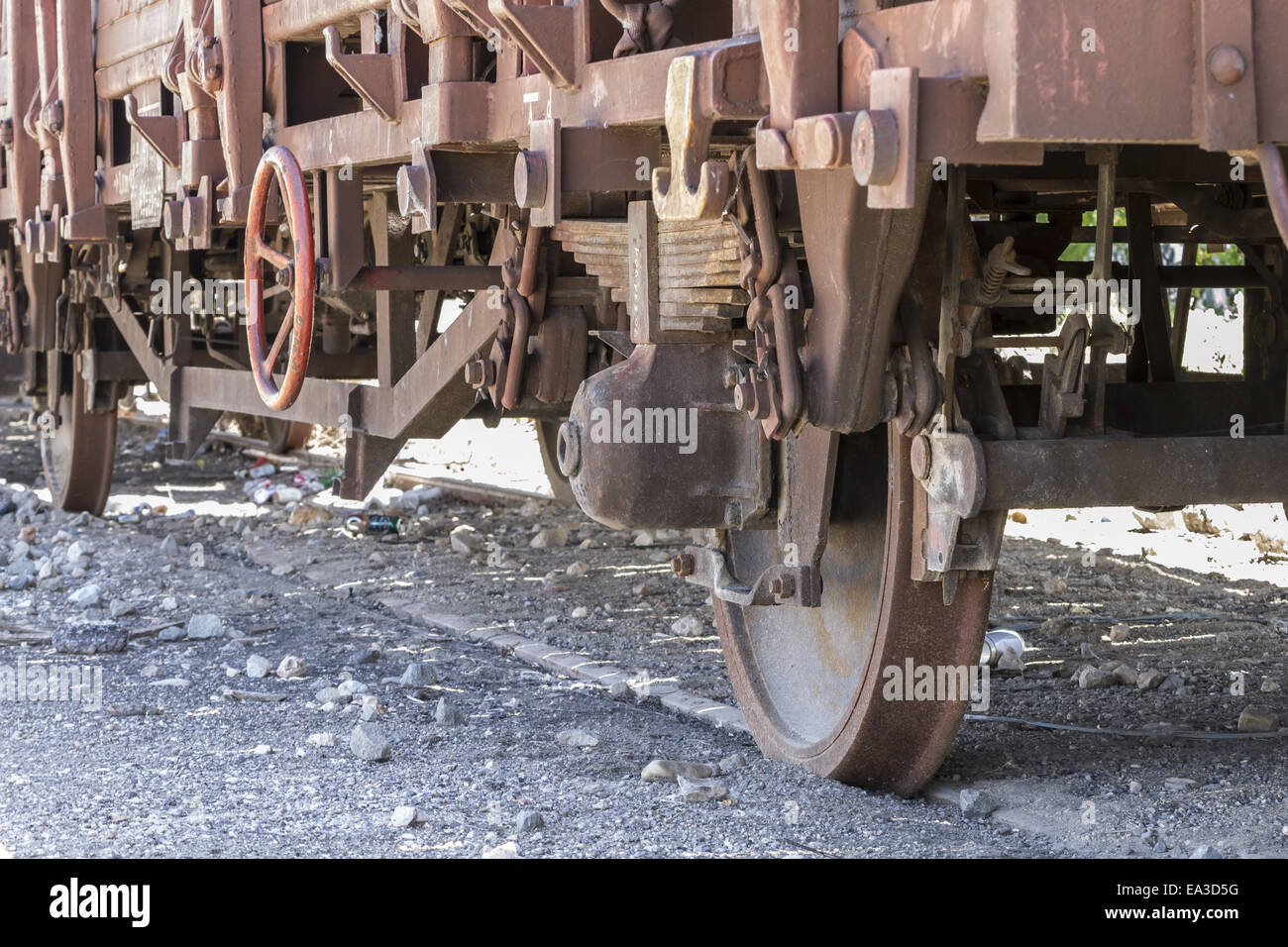 old freight train, metal machinery details Stock Photo - Alamy