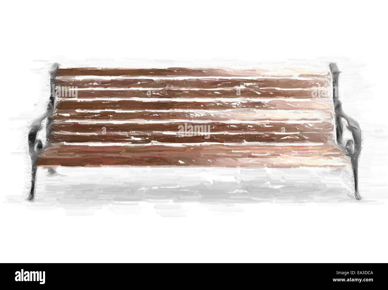 watercolor painted bench Stock Photo - Alamy