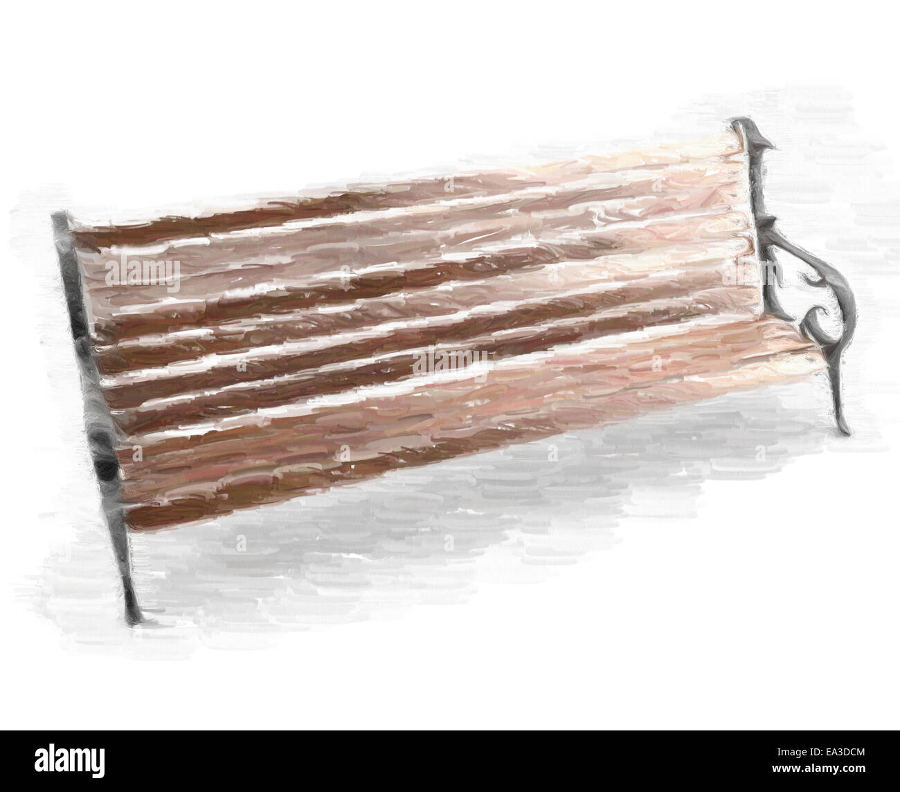 watercolor painted bench Stock Photo - Alamy