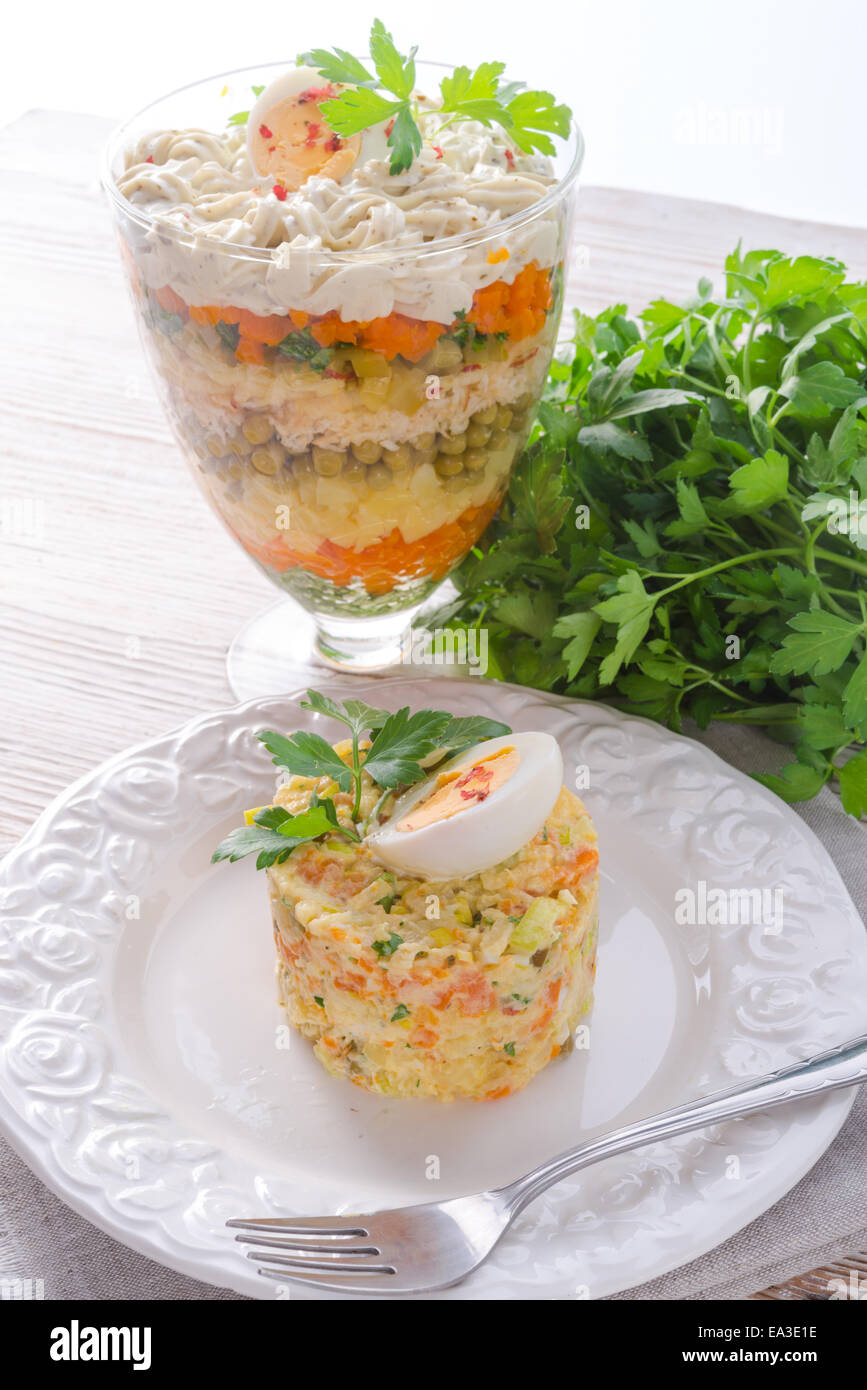Polish vegetable salad Stock Photo - Alamy