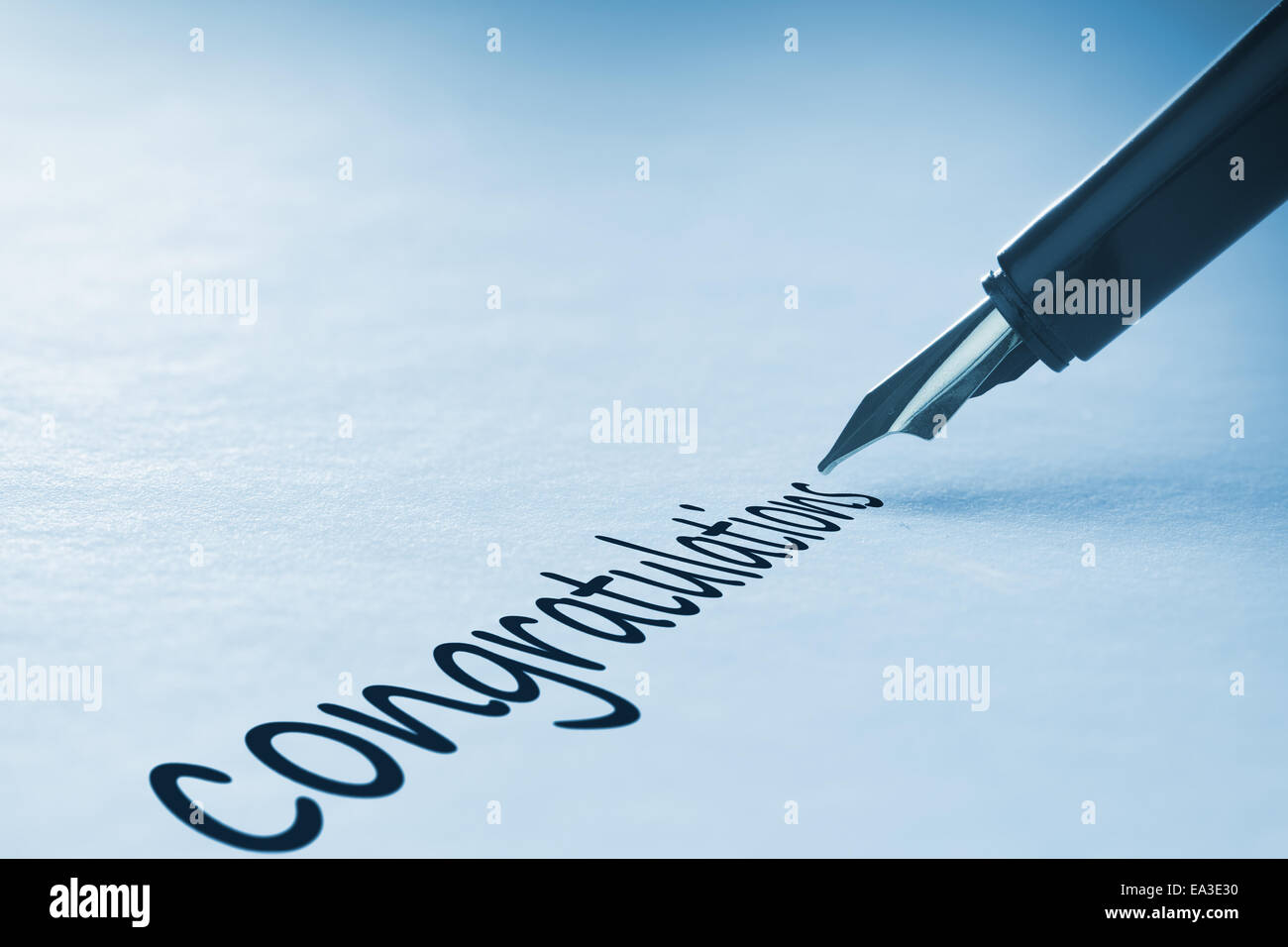 Fountain pen writing Congratulations Stock Photo - Alamy