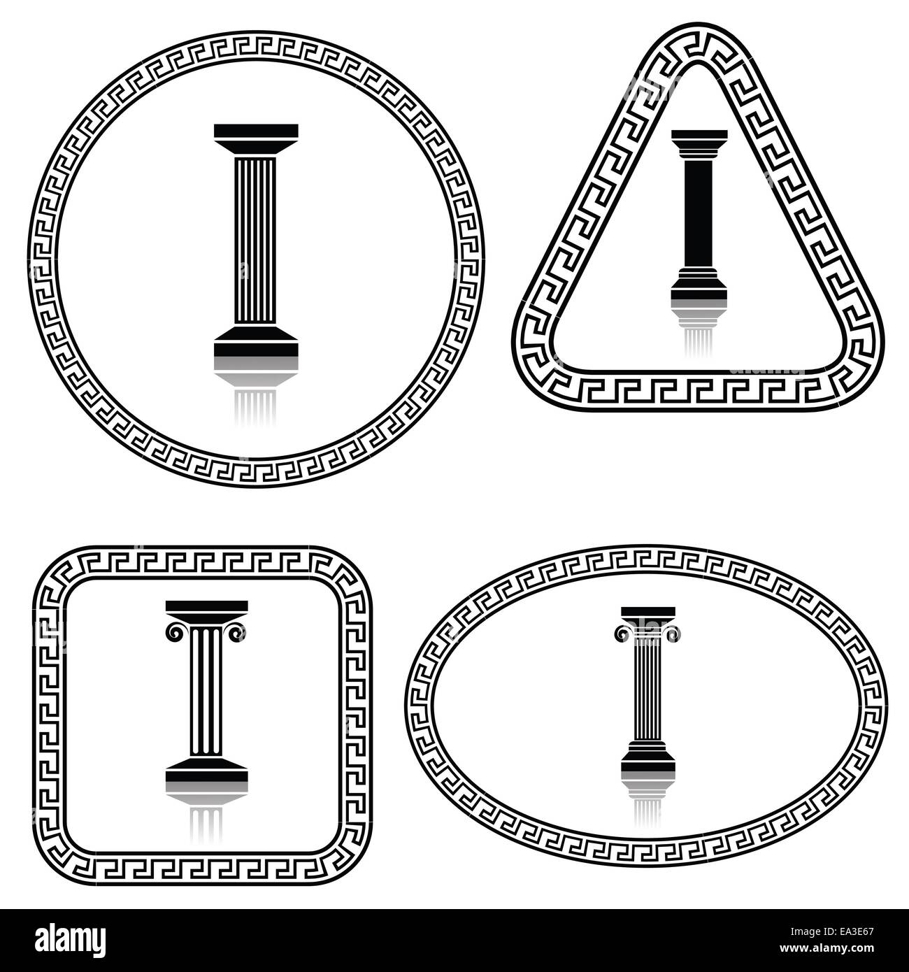 Greek columns isolated Black and White Stock Photos & Images - Alamy