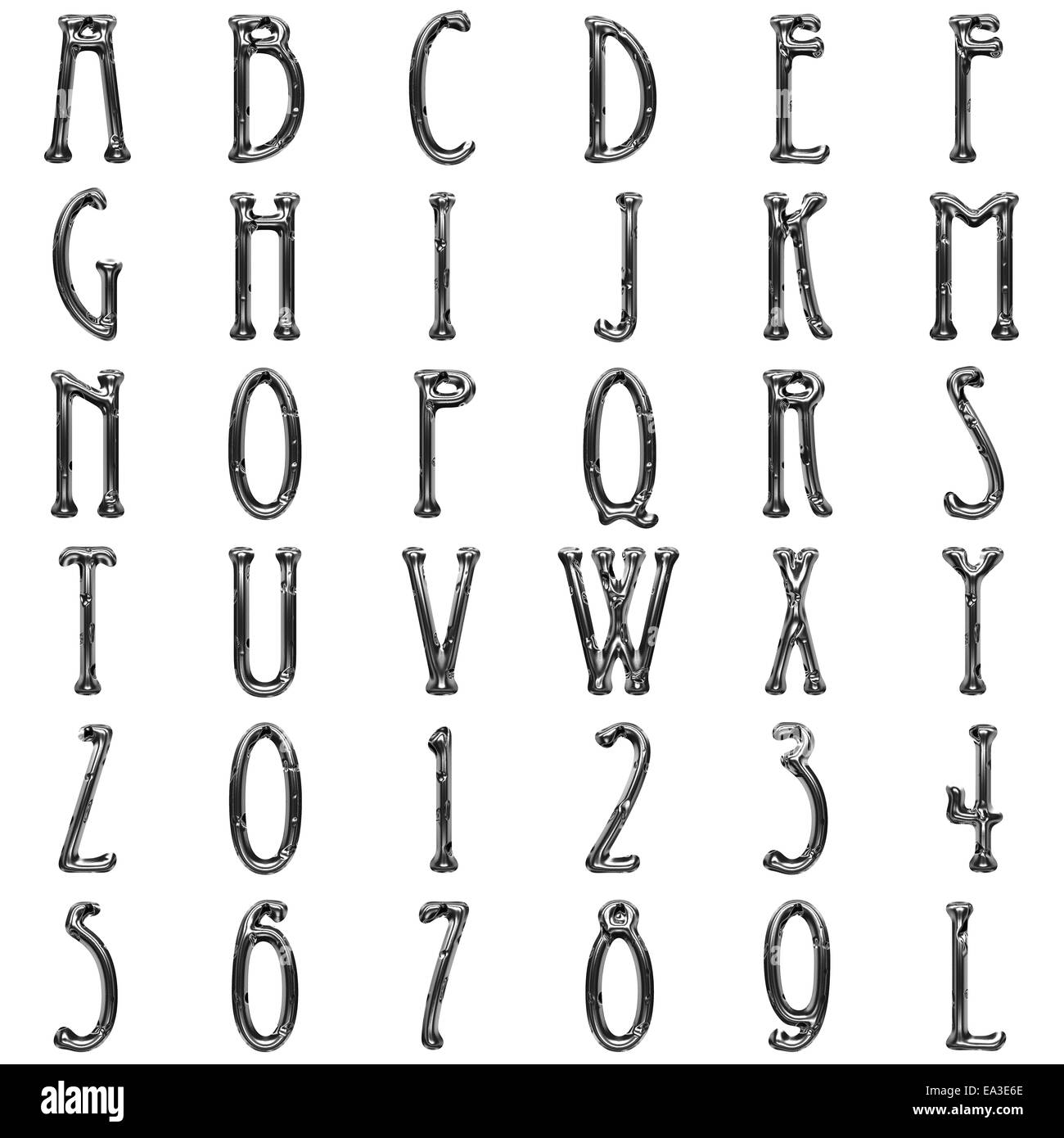 Metal alphabet on white background Stock Photo - Alamy