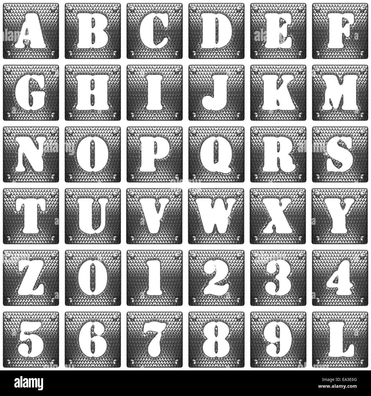 Metal alphabet on white background Stock Photo - Alamy