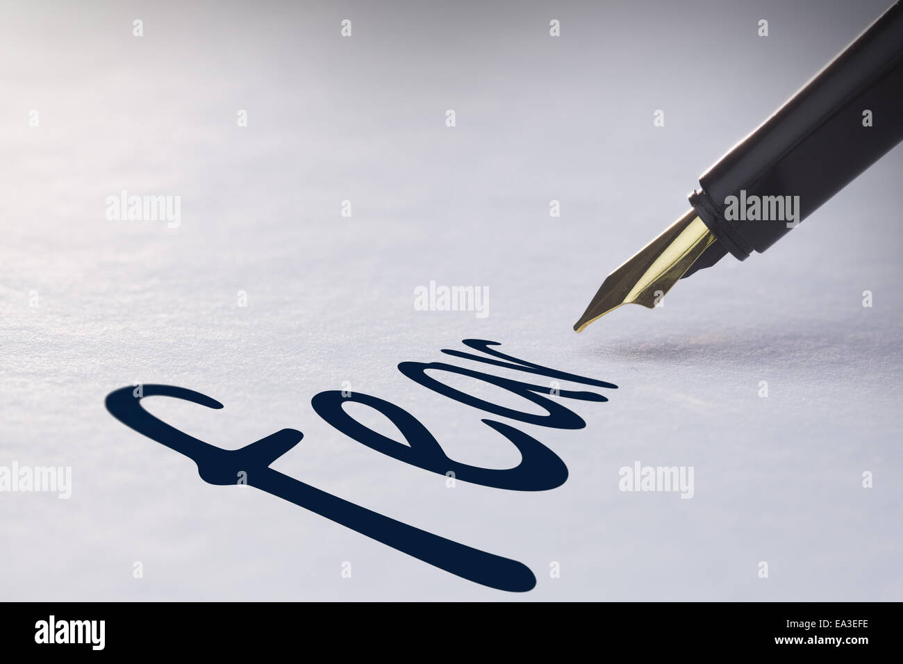 Fountain pen writing Fear Stock Photo - Alamy