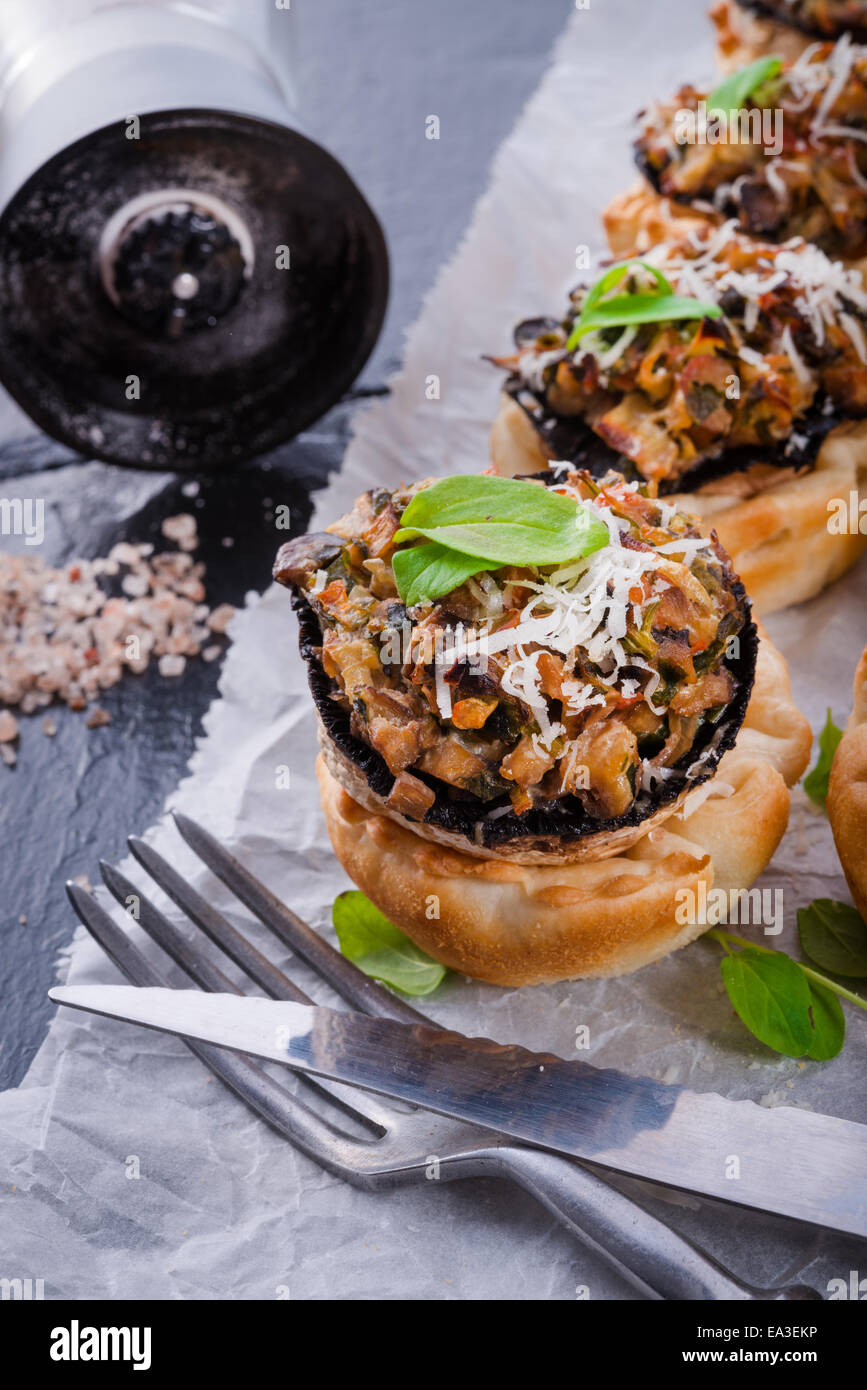 Champignons with puff pastry Stock Photo - Alamy