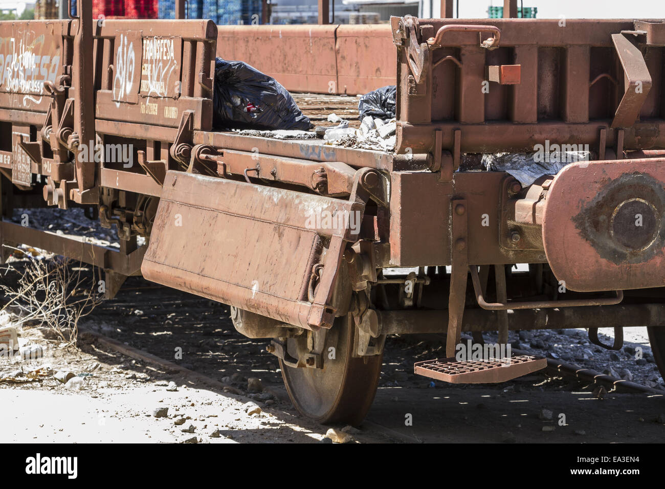 old freight train, metal machinery details Stock Photo - Alamy