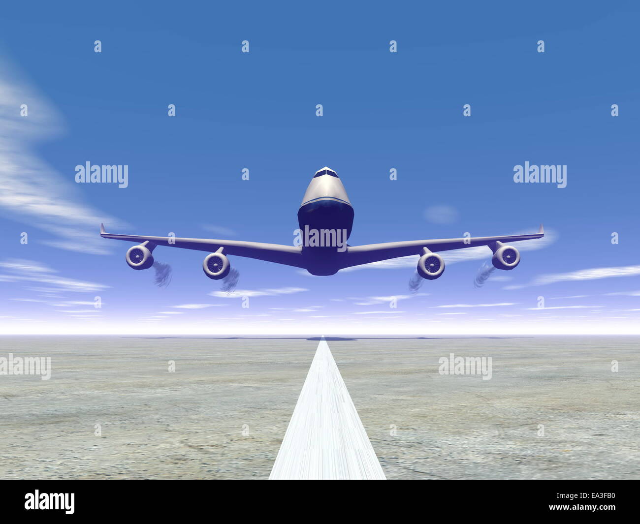 Plane landing illustration hi-res stock photography and images - Alamy