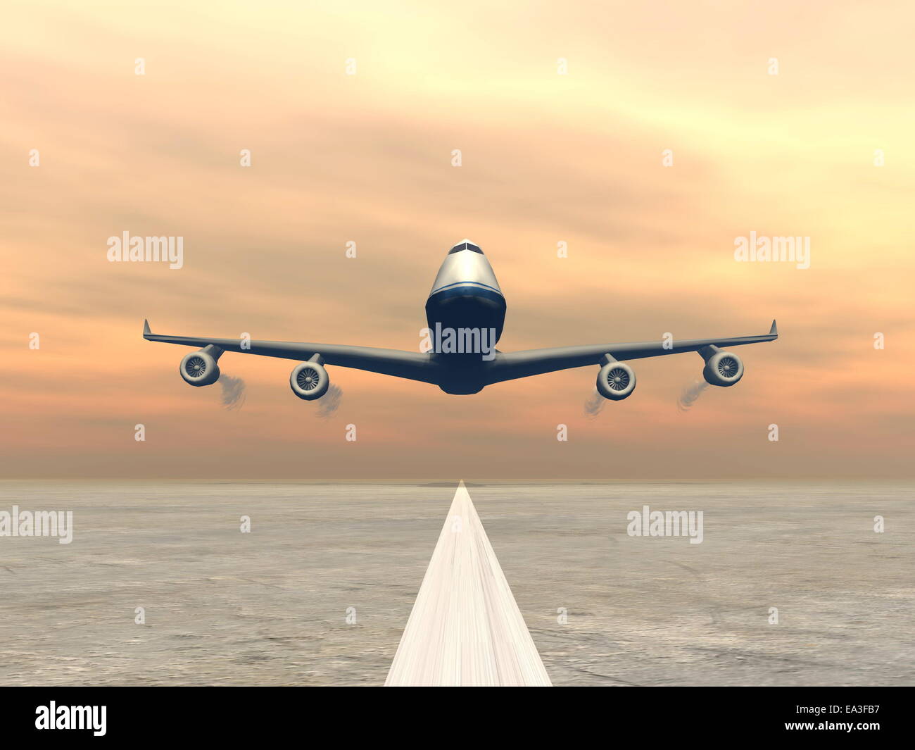 Plane landing illustration hi-res stock photography and images - Alamy