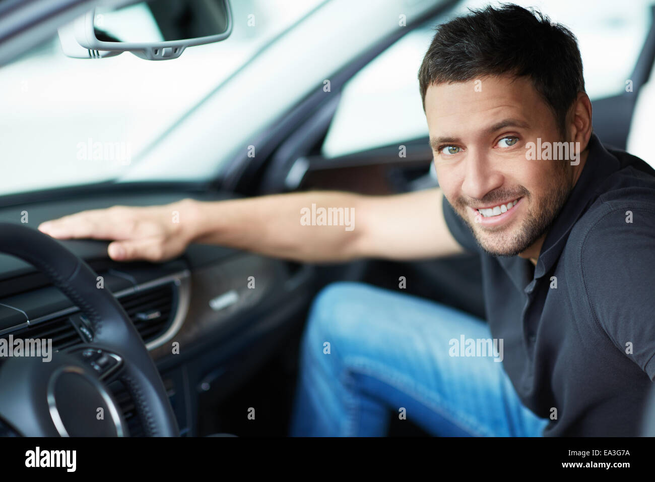 Black man showing car hi-res stock photography and images - Alamy