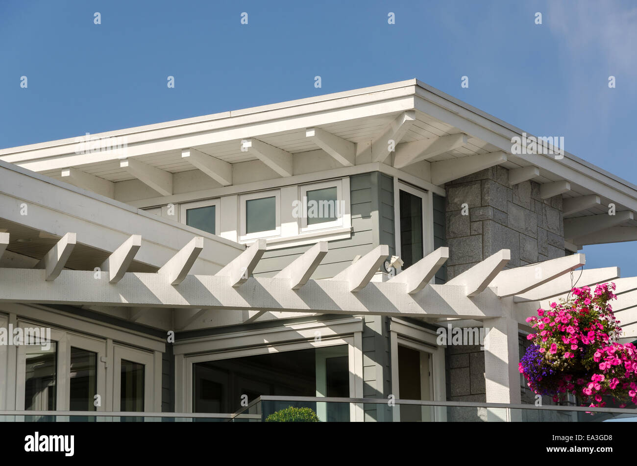Architecture of a wooden building in Richmond in Vancouver Stock Photo ...