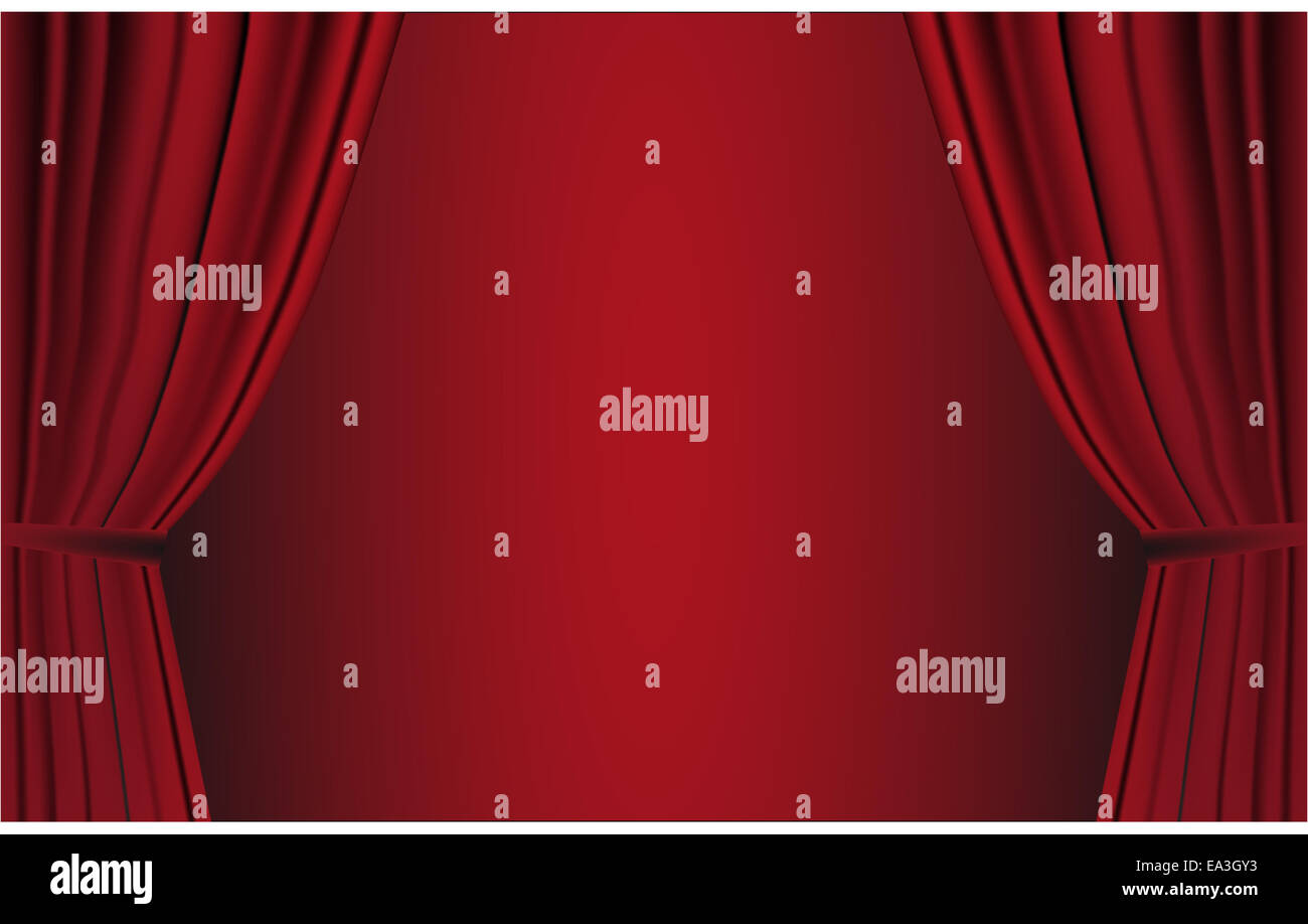 open red curtain Stock Photo - Alamy