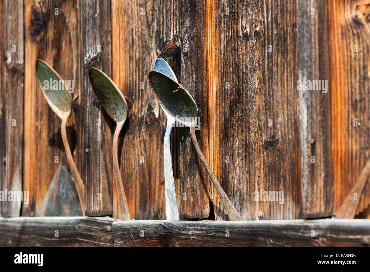 Old spoons metal hi-res stock photography and images - Alamy