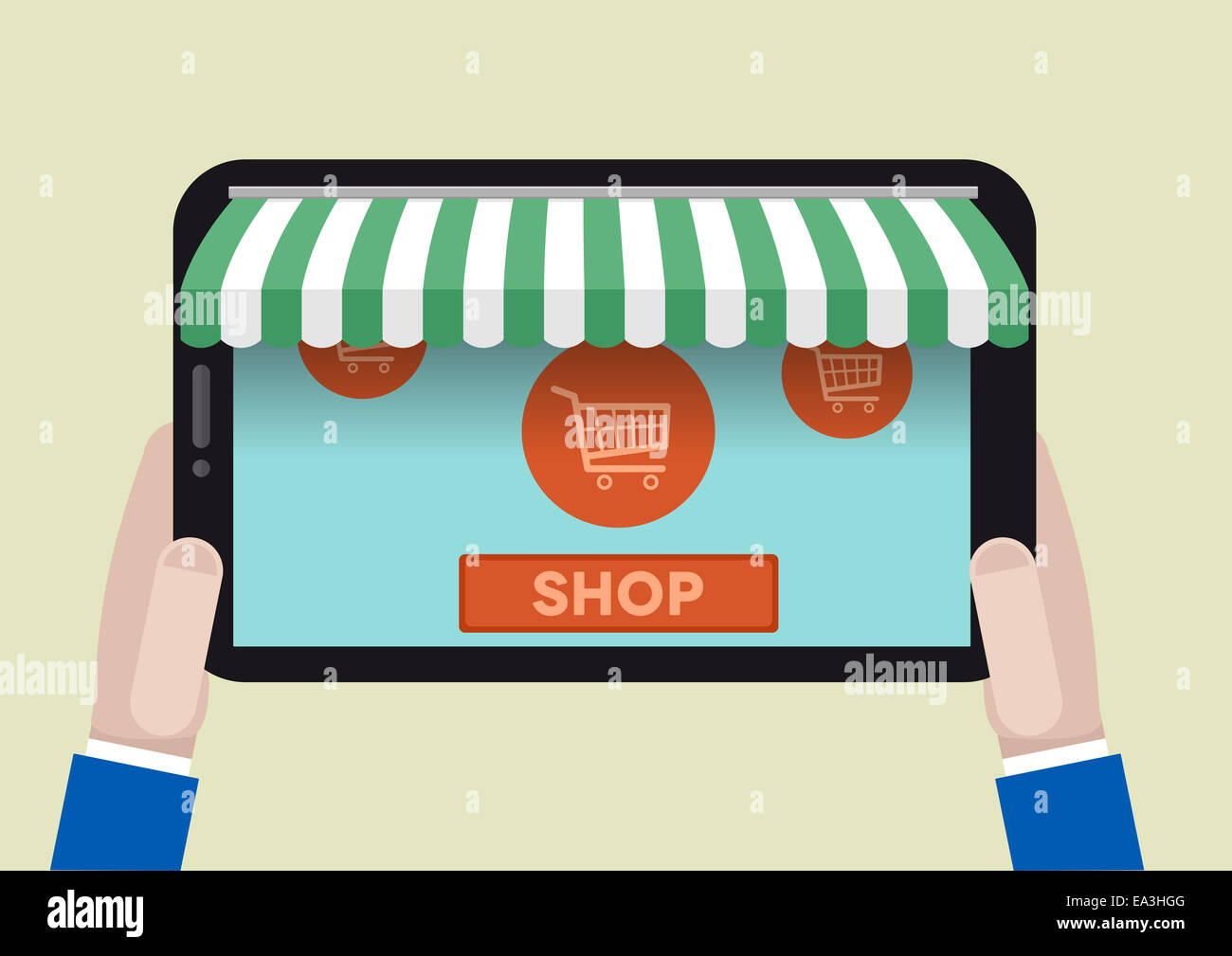 Flat tablet shopping 02 hi-res stock photography and images - Alamy