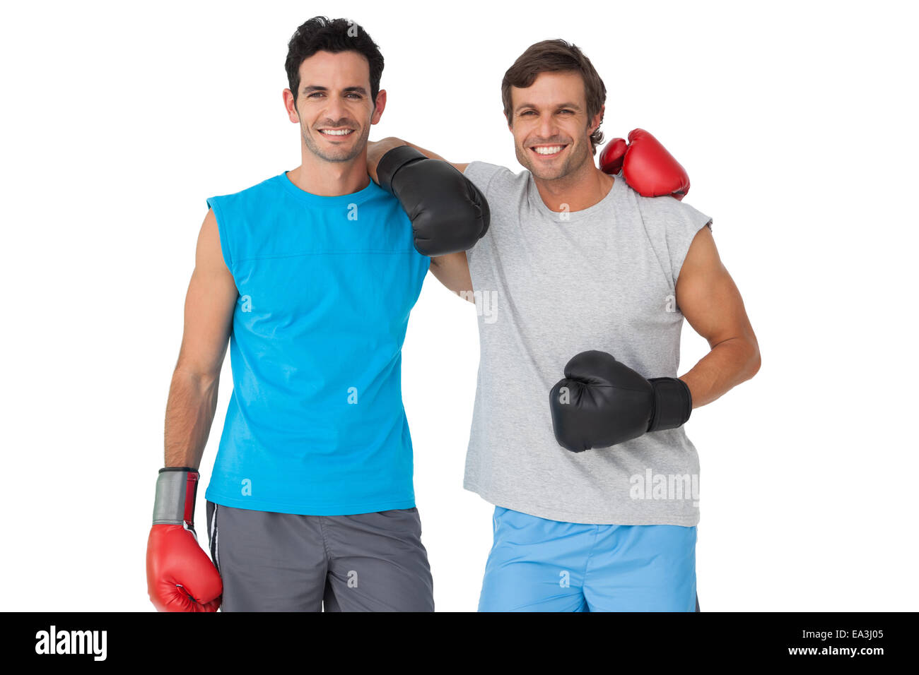 Portrait of two smiling male boxers Stock Photo - Alamy