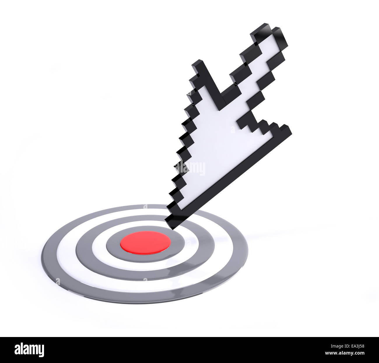 arrow icon pointer goes on a target, isolated on white background Stock ...