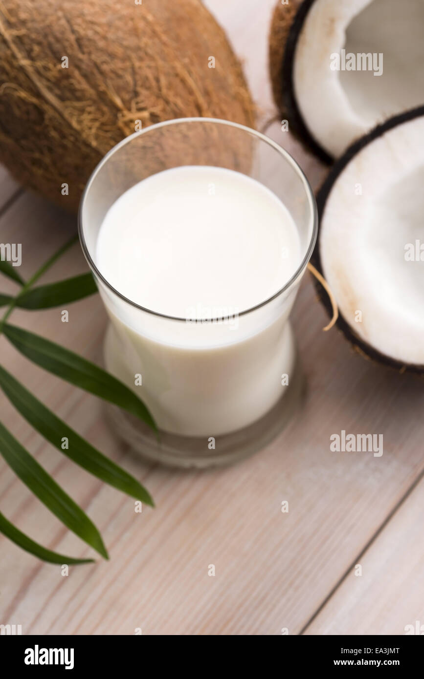 coconut fruit with coco milk Stock Photo - Alamy