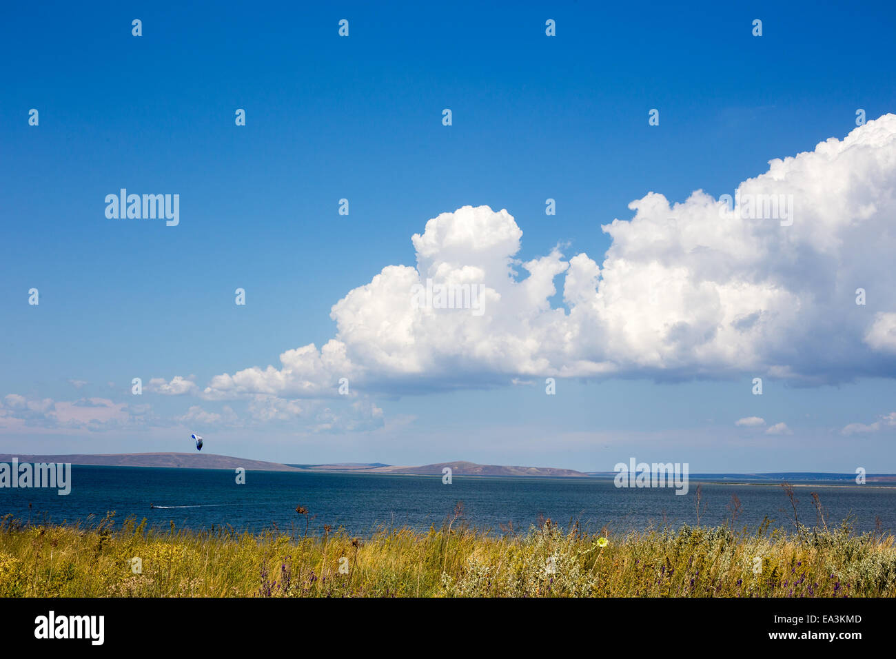 Black sea beach, Anapa, Kiziltash estuary, Krasnodar region, Russia ...