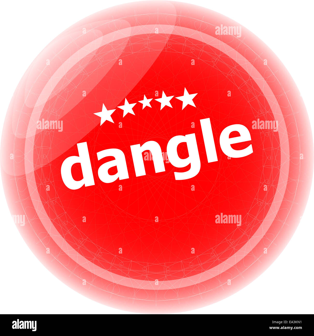dangle word on red web button, label, icon Stock Photo - Alamy