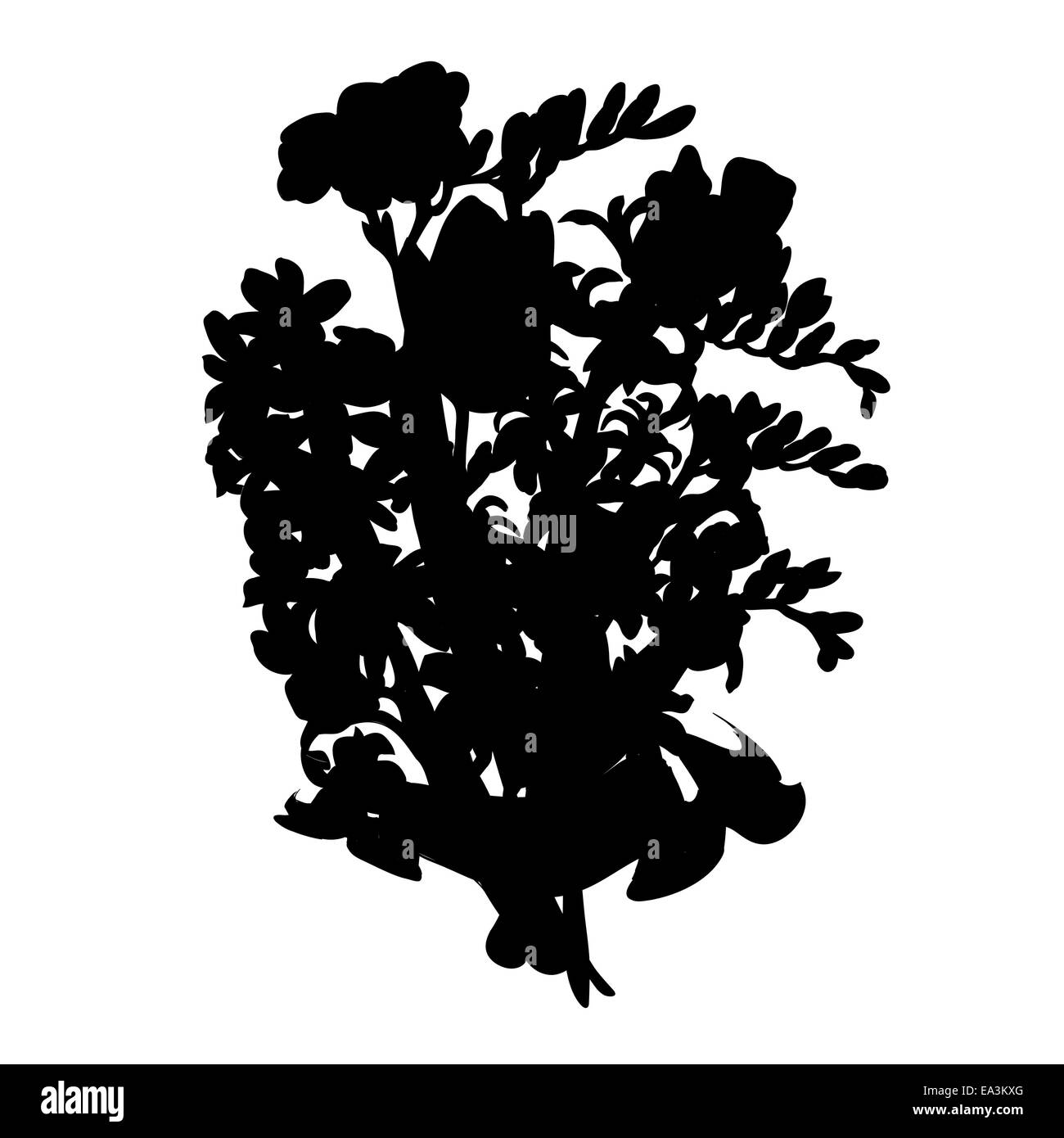 Spring flowers bouquet card Black and White Stock Photos & Images - Alamy